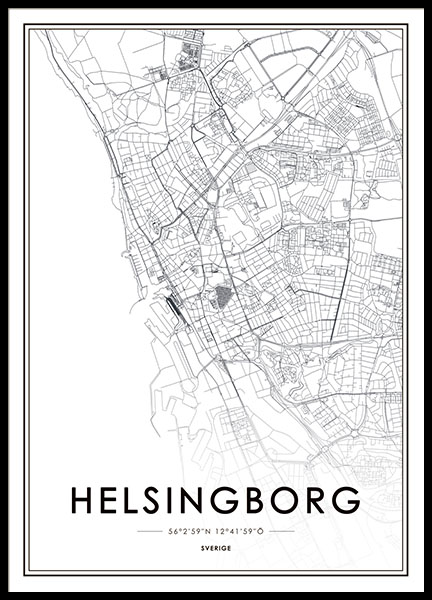 Poster with Helsingborg map | Prints of cities – desenio.ie